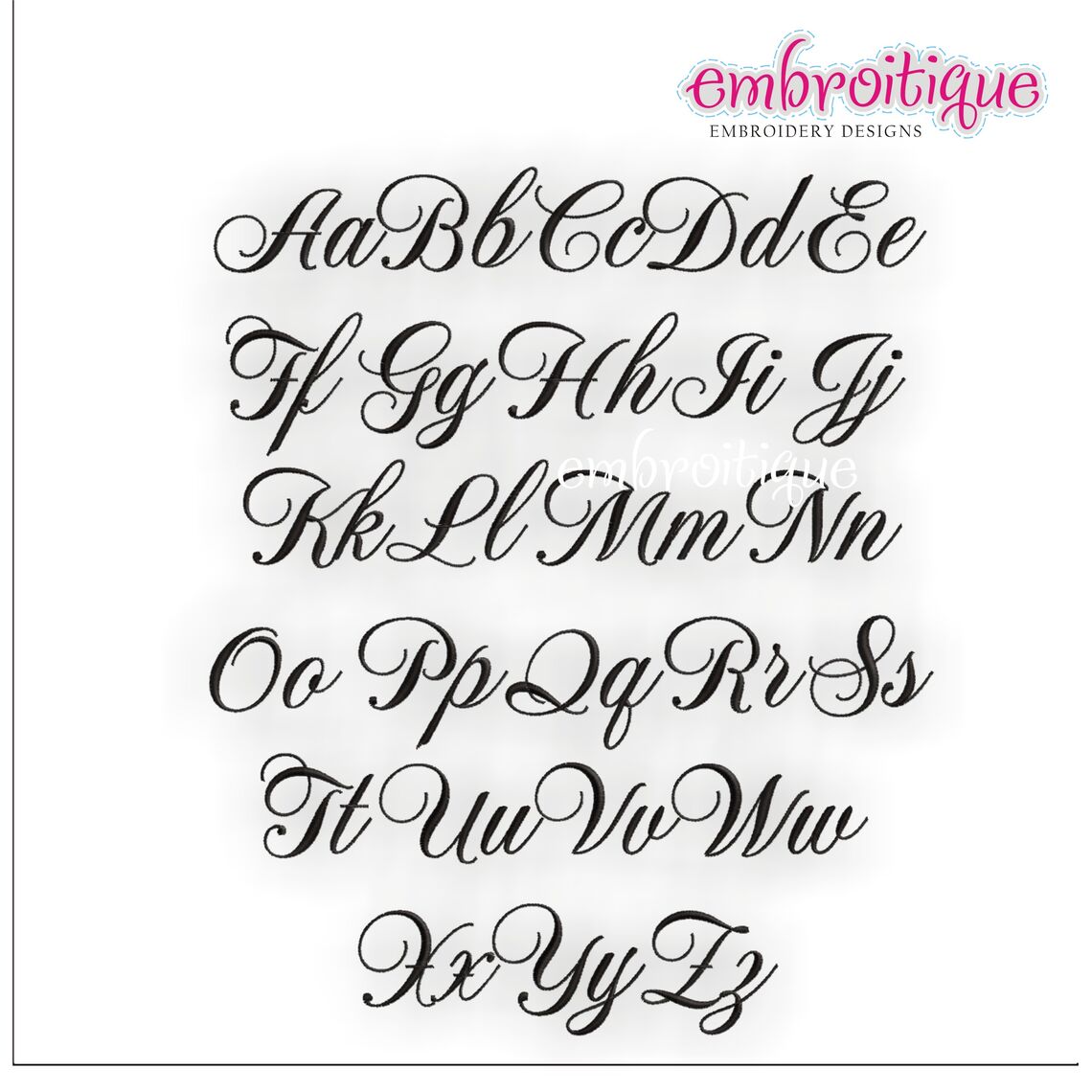 Embroitique Emily Monogram Font Set