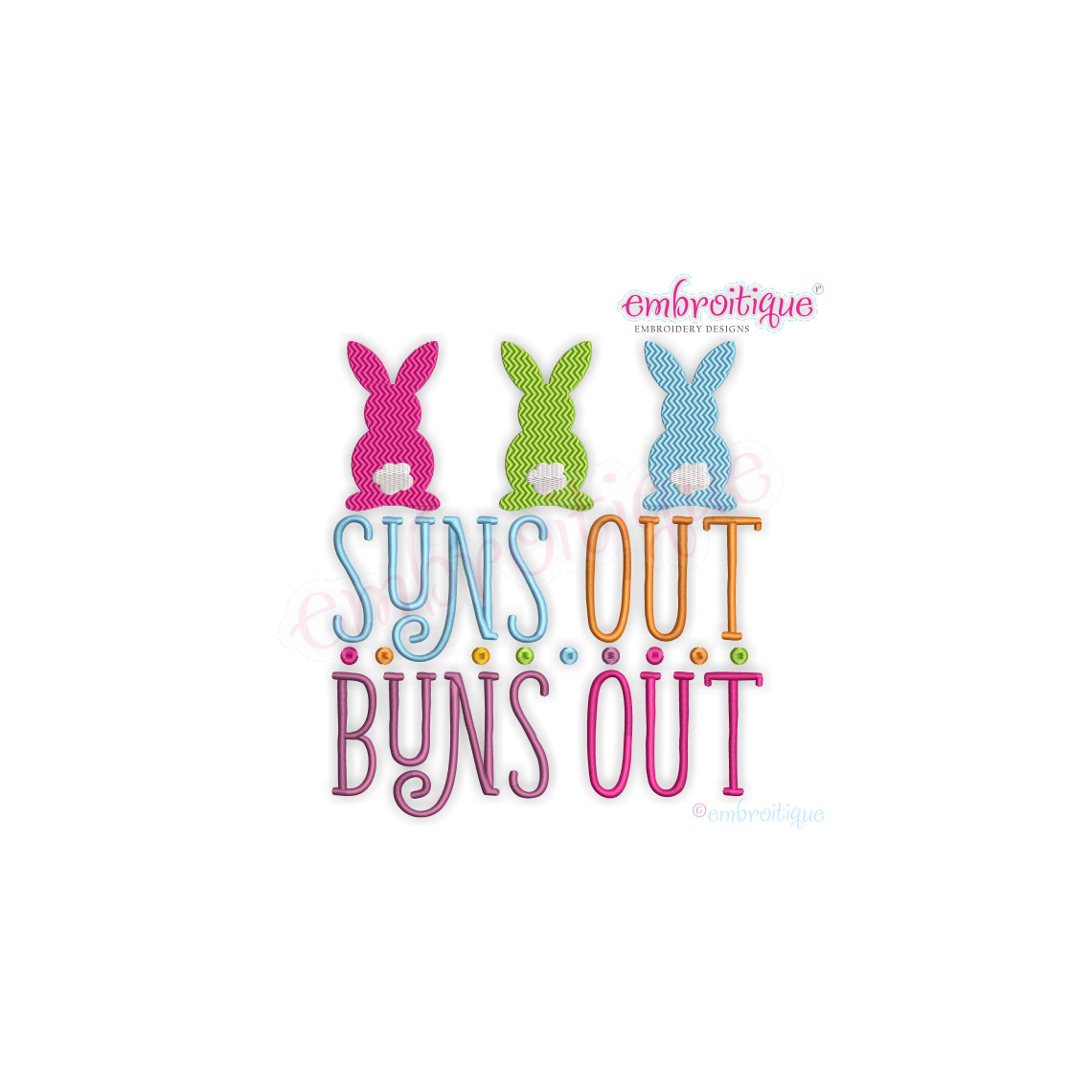 Embroidery Designs :: All Products :: Suns out Buns Out Cute Easter ...